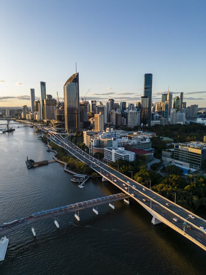 Aerial View of Brisbane City in Australia Stock Photo - Image of ...