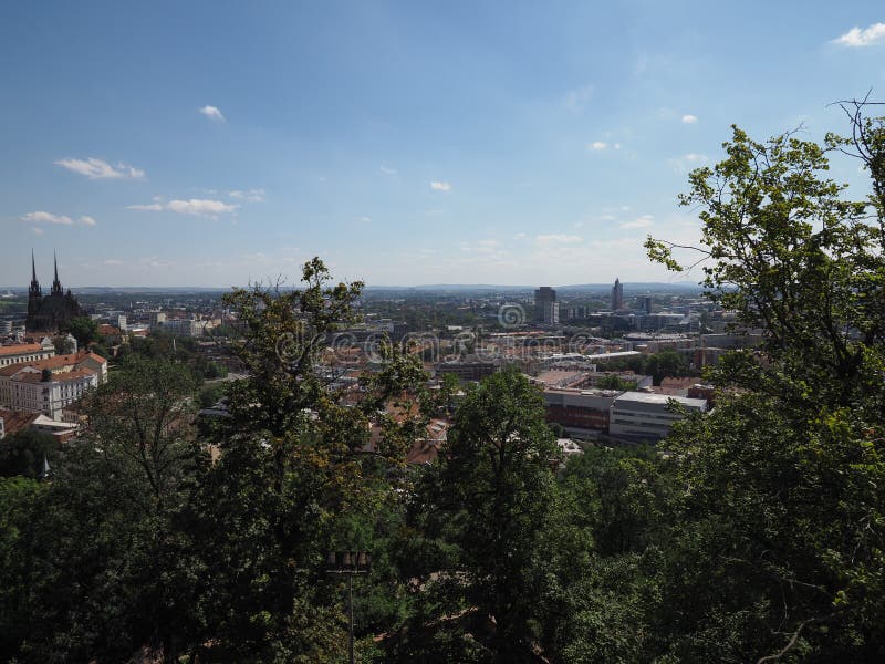 Aerial view of Brno stock photo. Image of south, architecture - 264269408