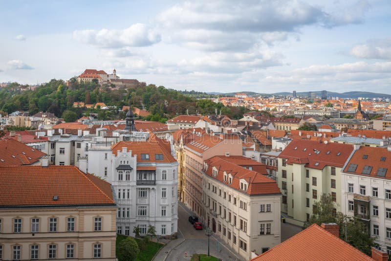 Aerial View of Brno with Spilberk Castle - Brno, Czech Republic ...