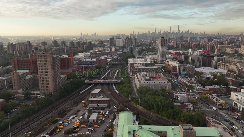 Aerial View of the Bronx at Sunrise Stock Footage - Video of copy ...