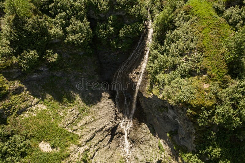 Aerial View of Brook with Waterfall in the French Alps Stock Image ...