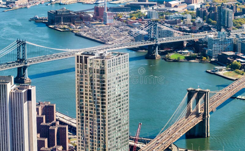 Aerial View of Brooklyn Bridge in New York City Editorial Photography ...
