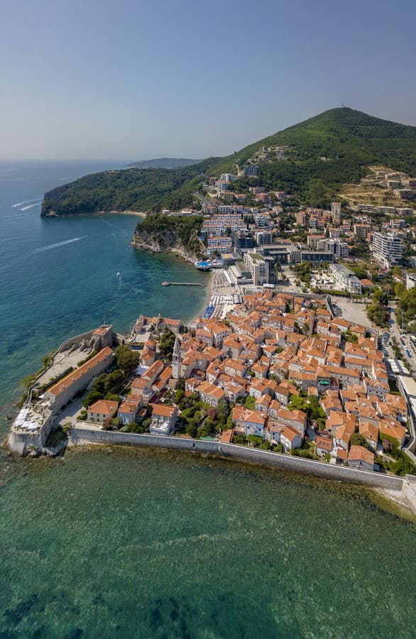 Aerial View of Budva, the Old City Stari Grad of Budva, Montenegro ... Aerial View of Budva, the Old City Stari Grad of Budva, Montenegro ...