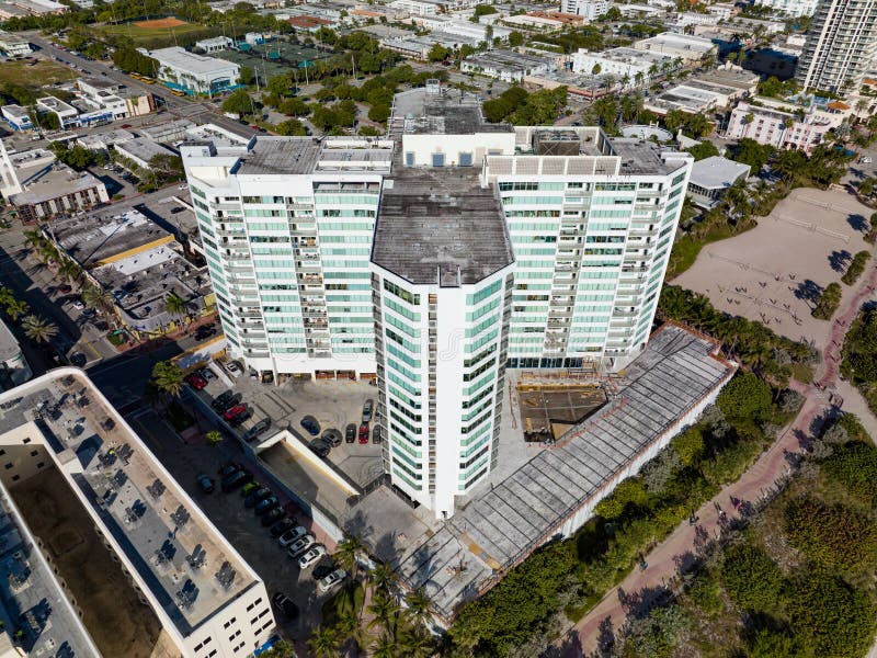 Aerial View of Building from Above Showing Construction on the Lower ...