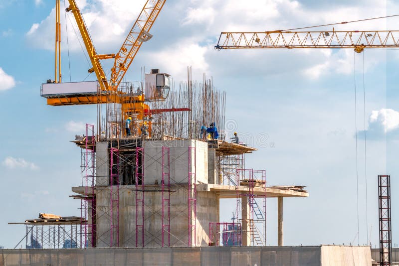 Aerial View of a Building Construction in Progress Stock Photo - Image ...