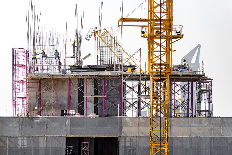 Construction in Progress. Men at Work. Editorial Image - Image of ...