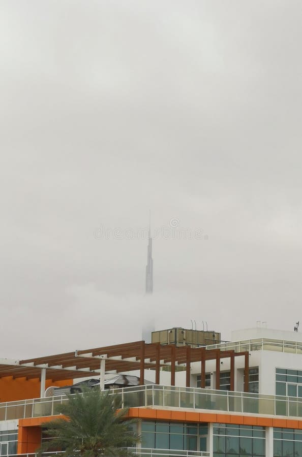 Aerial View of Building with Outdoor Balcony in Dubai Stock Image ...