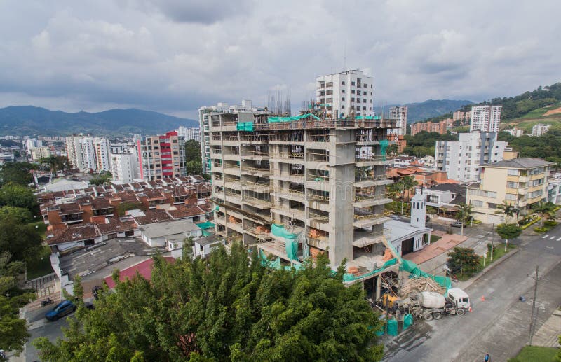 Aerial View of a Building Under Construction Stock Photo - Image of ...