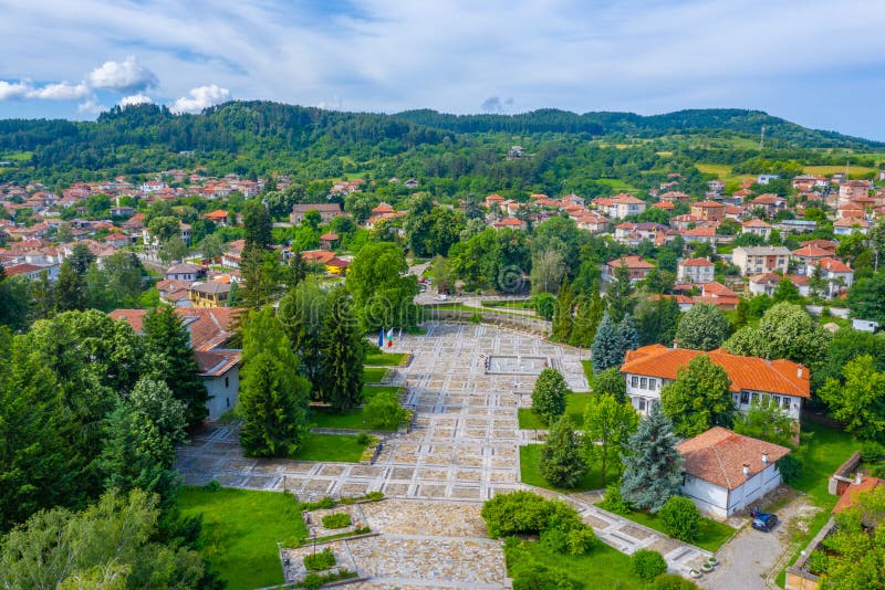 Aerial View of Bulgarian Town Kalofer Stock Image - Image of drone ...