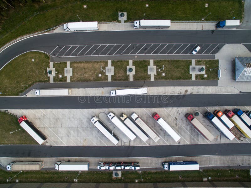 Aerial View of a Bus Station Stock Photo - Image of motorway ...