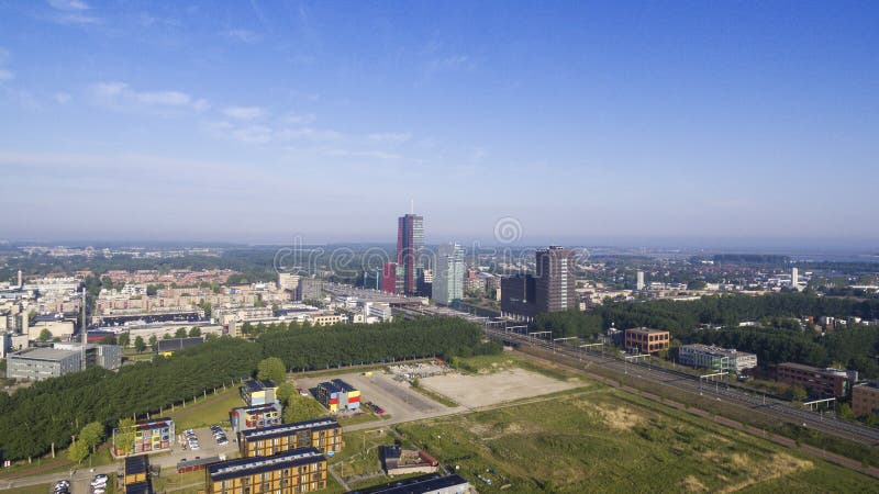 Skyline of Almere stock image. Image of exterior, urban - 7565633