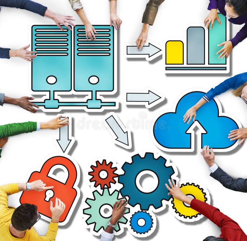 Aerial View of Business People and Data Concepts Stock Image - Image of ...