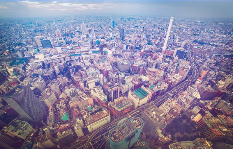 Aerial View of a Bustling City Stock Image - Image of cities, highway ...