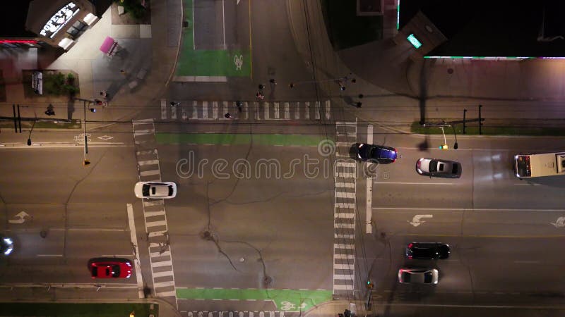 Aerial View of Traffic Intersection Showcasing the Dynamic Flow of ...