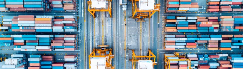 Aerial View of a Bustling Transportation Hub with Various Transport ...