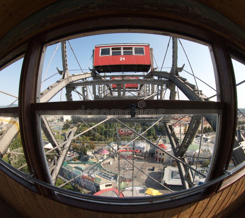 Aerial View from the Cabin of Prater Wheel Stock Image - Image of tall ...