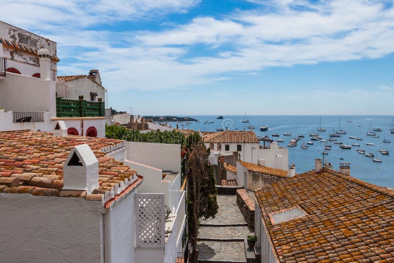 Aerial View on Cadaques Bay, Costa Brava, Spain Stock Image - Image of ...