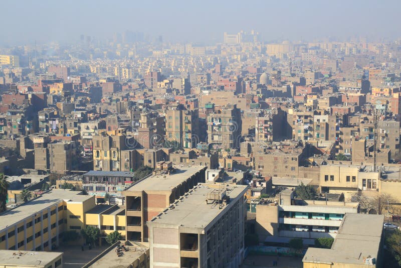 Aerial View Of Crowded Cairo In Egypt In Africa Stock Image - Image of ...