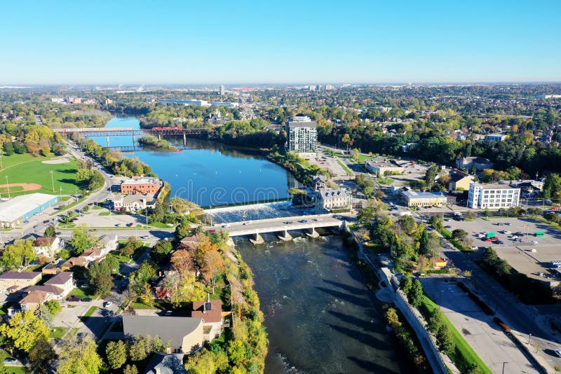 Aerial View of Cambridge, Ontario, Canada in Spring Editorial Stock ...