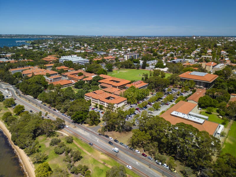 Aerial View of the Campus of University of Western Australia Stock ...