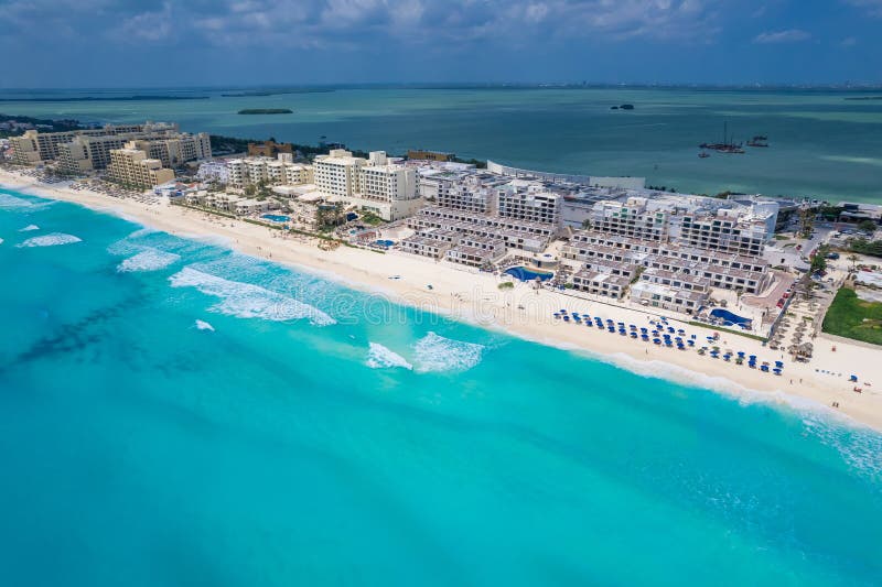 Aerial View of Cancun Hotel Zone, Mexico Stock Photo - Image of aerial ...
