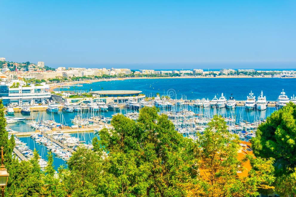 Aerial view of Cannes stock image. Image of water, cityscape - 206096275