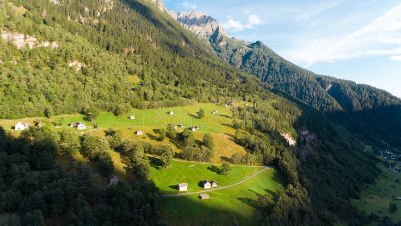 Aerial View in the Canton Grisons in Switzerland Stock Photo - Image of ...