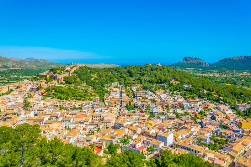 Aerial View of Capdepera Castle and Capdepera Town, Mallorca, Spain ...