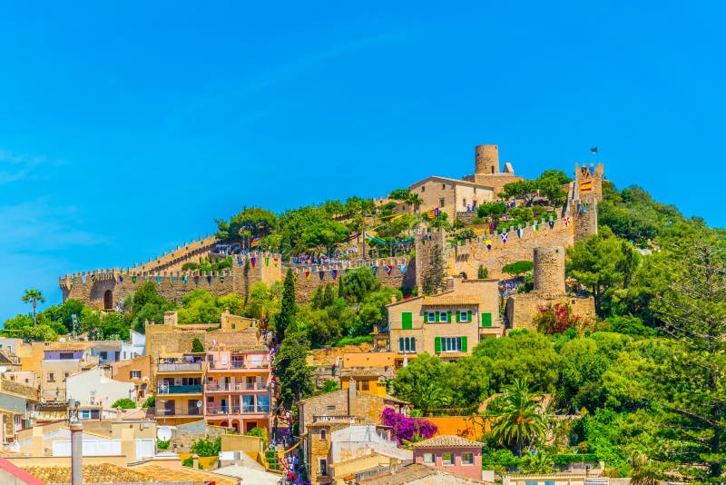 Aerial View of Capdepera Castle and Capdepera Town, Mallorca, Spain ...