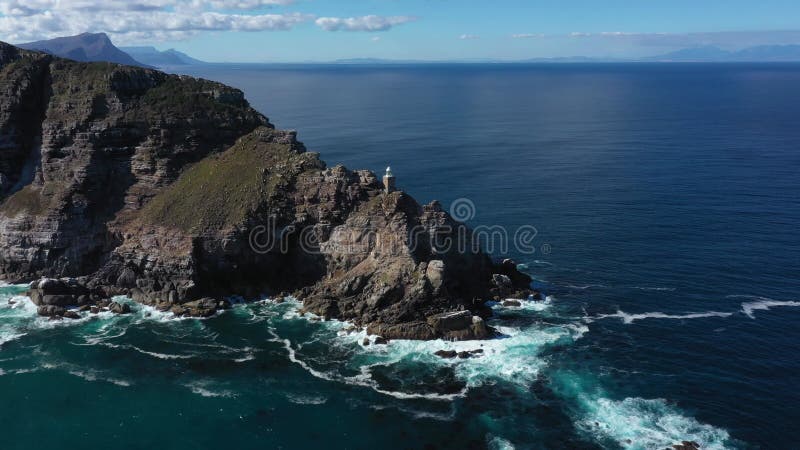 Aerial View of Cape Point Lighthouse. Appoaching Small Lighthouse Stock ...
