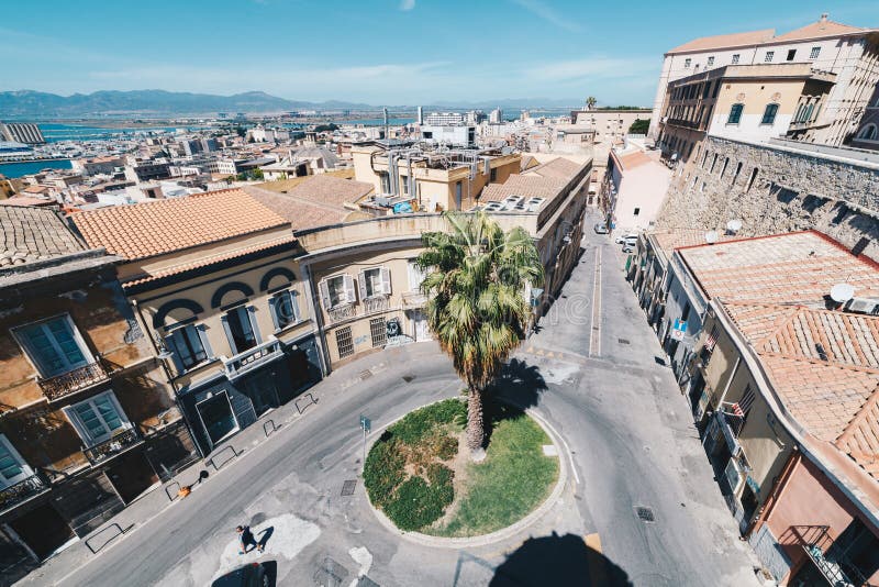 Aerial View of of the Capital of Sardinia. Editorial Photography ...