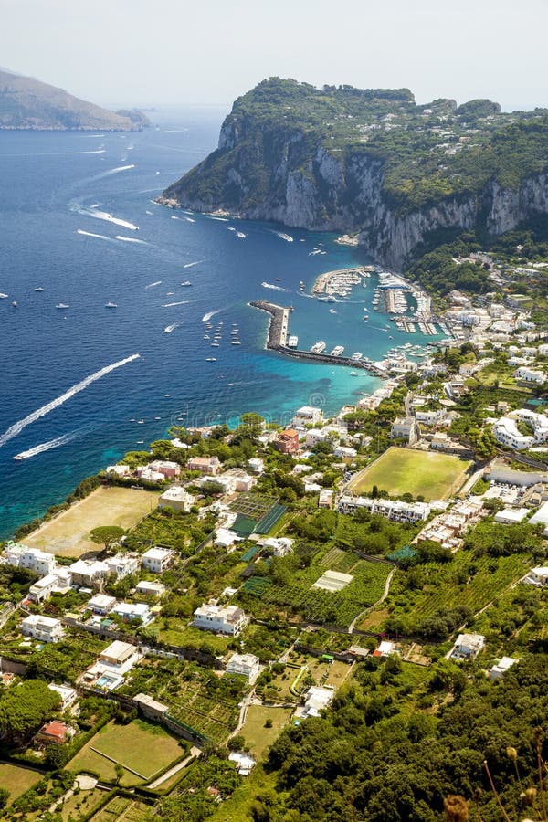 Aerial View of Capri Island, Italy Stock Image - Image of landscape ...