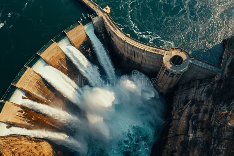 An Aerial View Capturing the Engineering Marvel of a Dam Showcasing ...