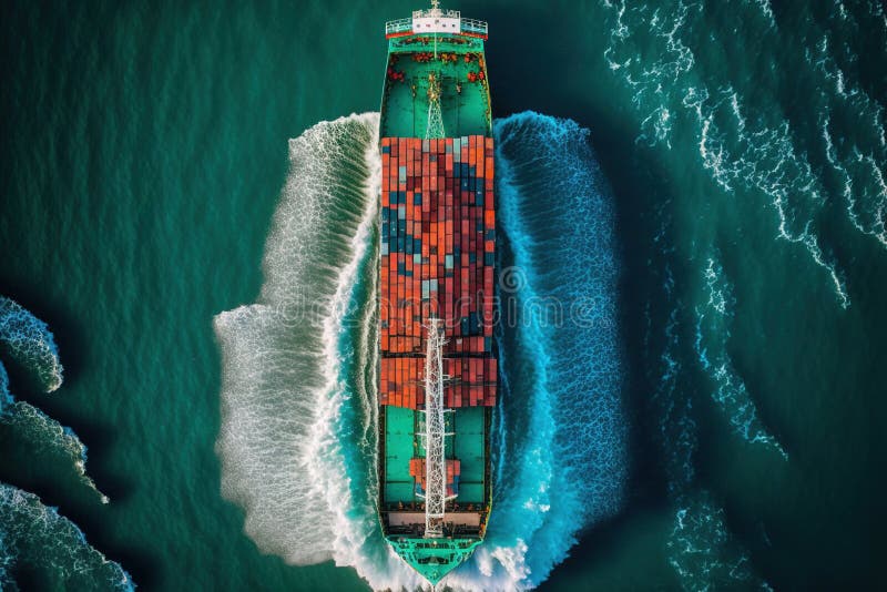 Aerial View of Cargo Maritime Ship in the Ocean. Generative AI Stock ...