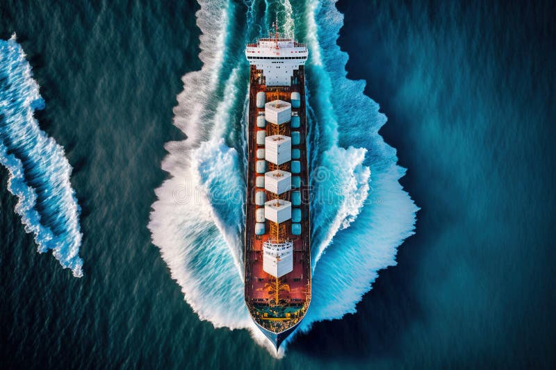 Aerial View of Cargo Maritime Ship in the Ocean. Generative AI Stock ...