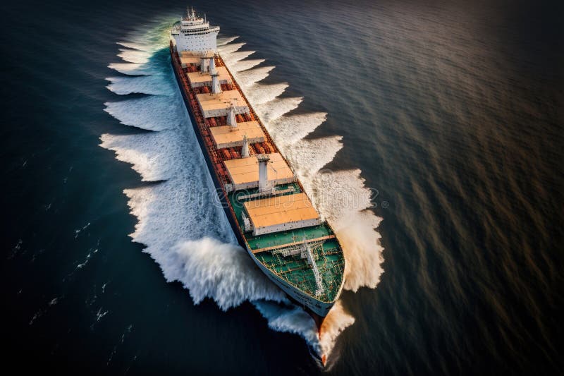 Aerial View of Cargo Maritime Ship in the Ocean. Generative AI Stock ...