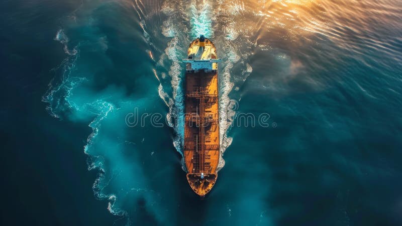 An Aerial View of a Cargo Ship with Containers. Container Ship in the ...