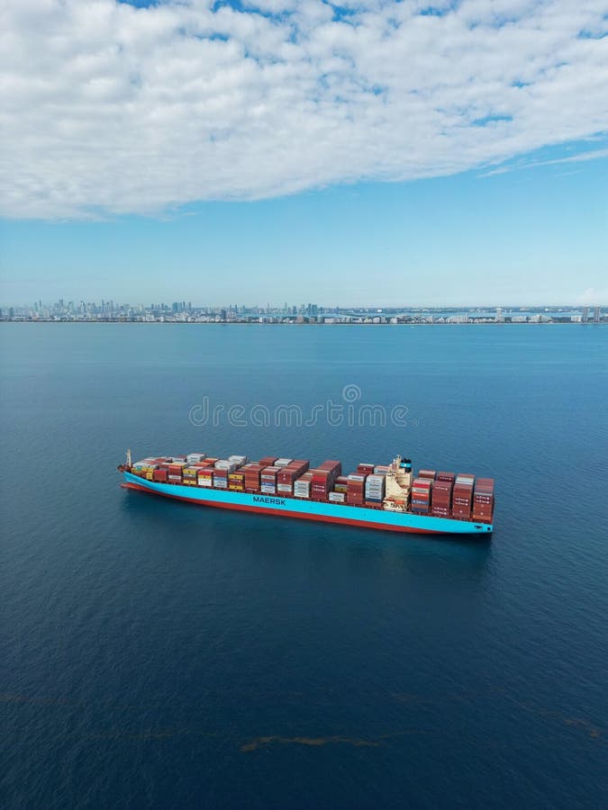 Aerial View of Cargo Ship Sailing in Sea Editorial Photography - Image ...