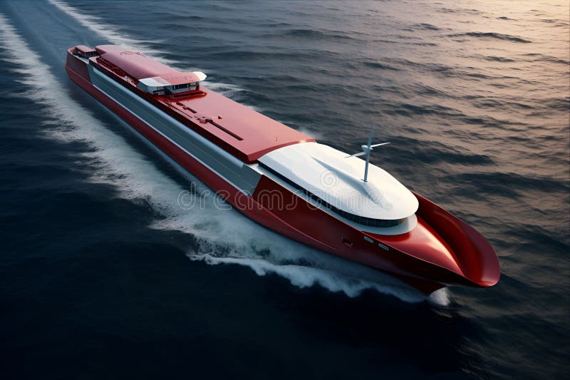 Aerial View of Cargo Tank or Ship in Open Sea, Sunset. Stock ...