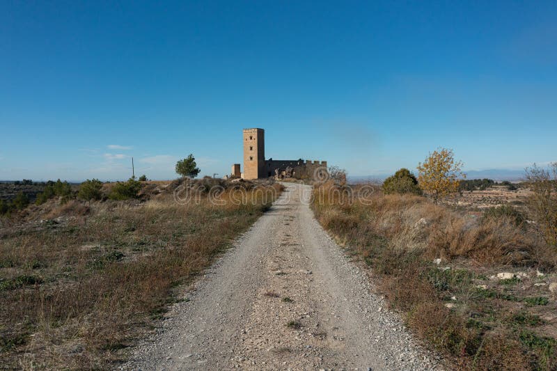 Aerial View of Castle Ciutadilla, Lleida Stock Photo - Image of maria ...