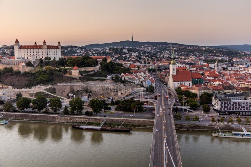 Bratislava Capital City and Castle Cityscape, Slovakia Stock Image ...