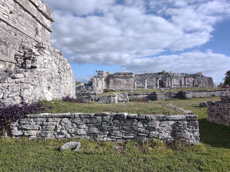Aerial View of Castle Ruins in Tulum Stock Image - Image of rock ...