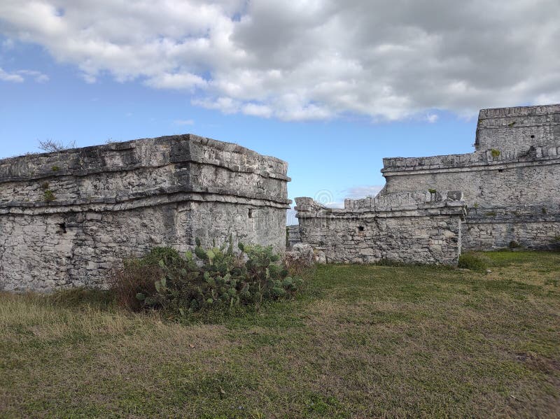 Aerial View of Castle Ruins in Tulum Stock Photo - Image of historic ...