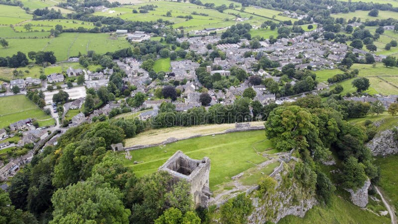 Aerial View of Castleton in the Peak District, UK Stock Photo - Image ...