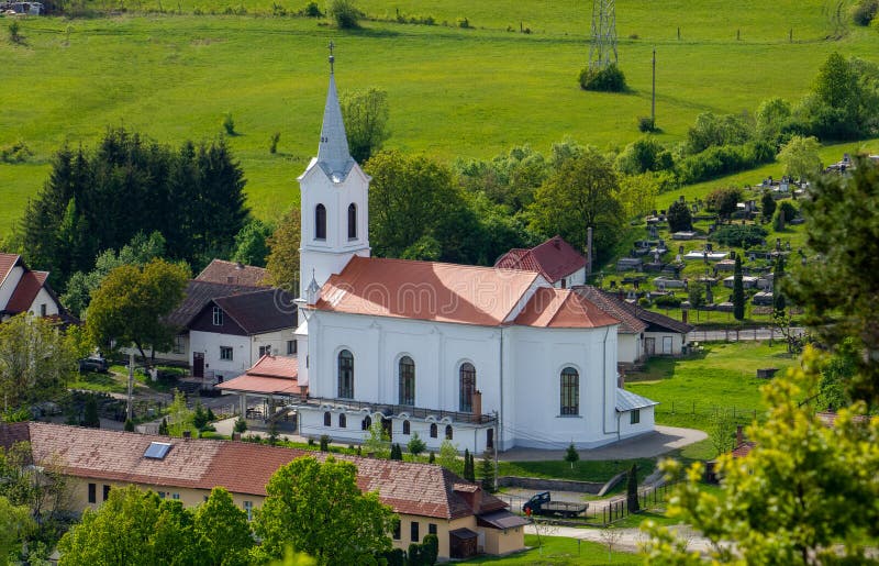 Aerial View of Catholic Church in Sovata, Romania. Stock Photo - Image ...