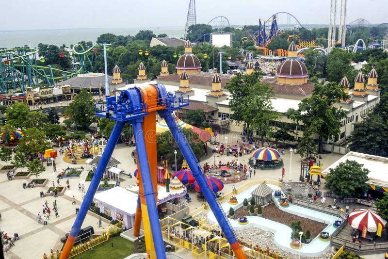 Aerial View of Cedar Point, Ohio Editorial Stock Image - Image of play ...