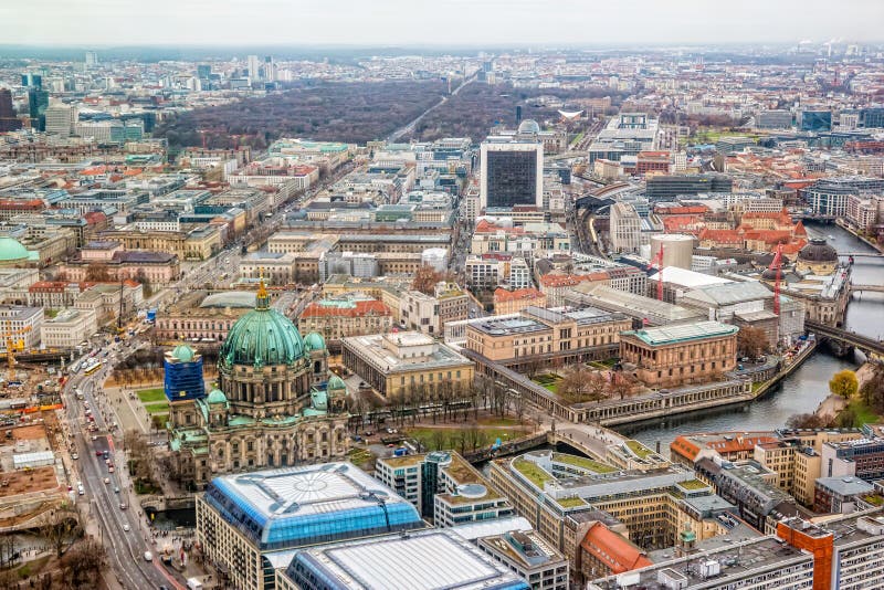 Aerial View of Central Berlin from the Top of TY Tower Stock Image ...