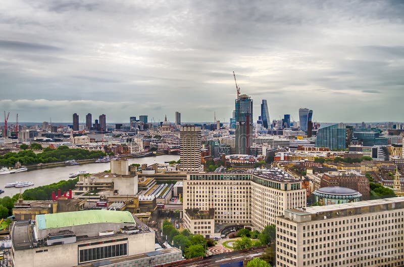 Aerial View of Central London and the River Thames Editorial Photo ...
