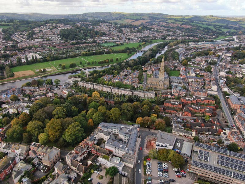 An Aerial View of the Centre of Exeter City Editorial Photo - Image of ...