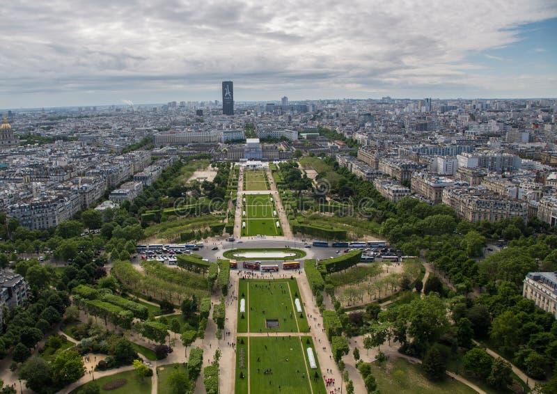 Aerial View of the Champ De Mars at Paris Editorial Photography - Image ...